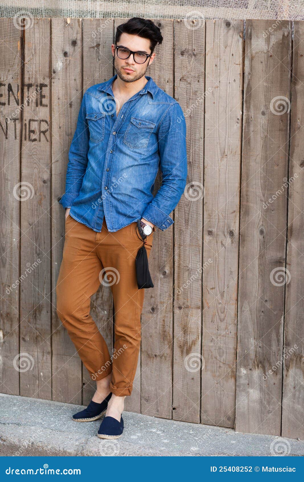 Handsome Young Man Dressed Casual Posing Outdoors Stock Photo - Image ...