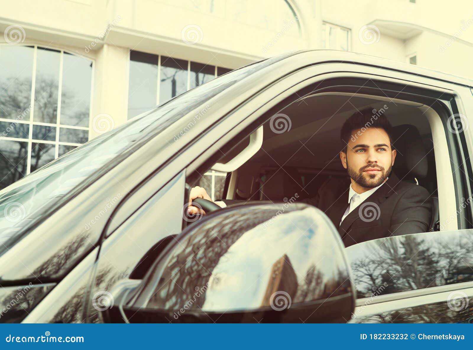 Handsome Young Man Driving His Car Stock Photo - Image of professional ...