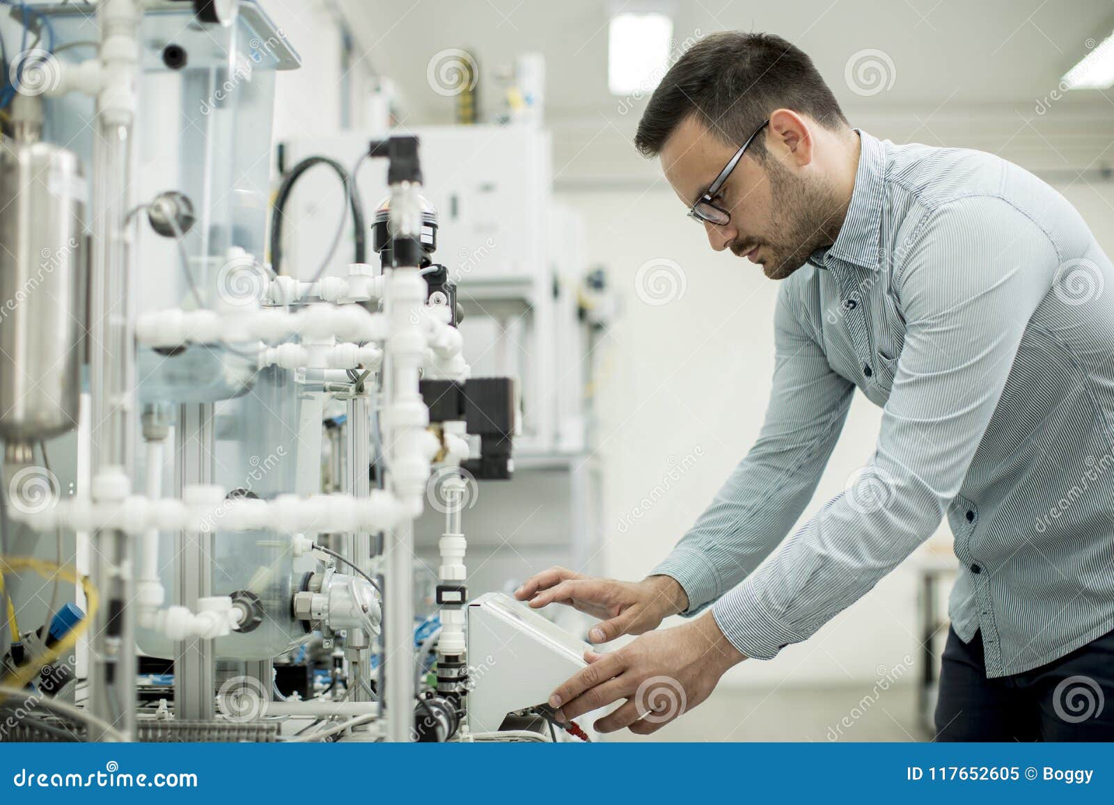 Young Man in the Electronic Workshop Stock Image - Image of component ...