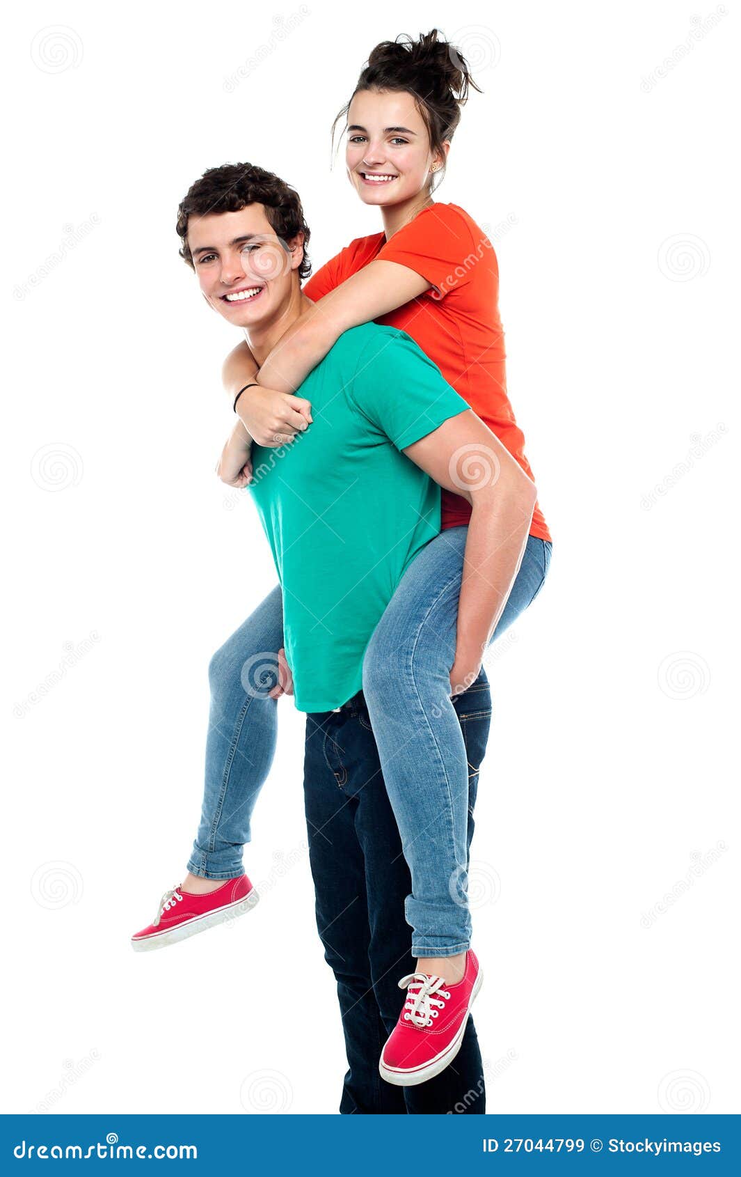 Handsome Young Man Giving a Piggyback Ride Stock Image - Image of ...