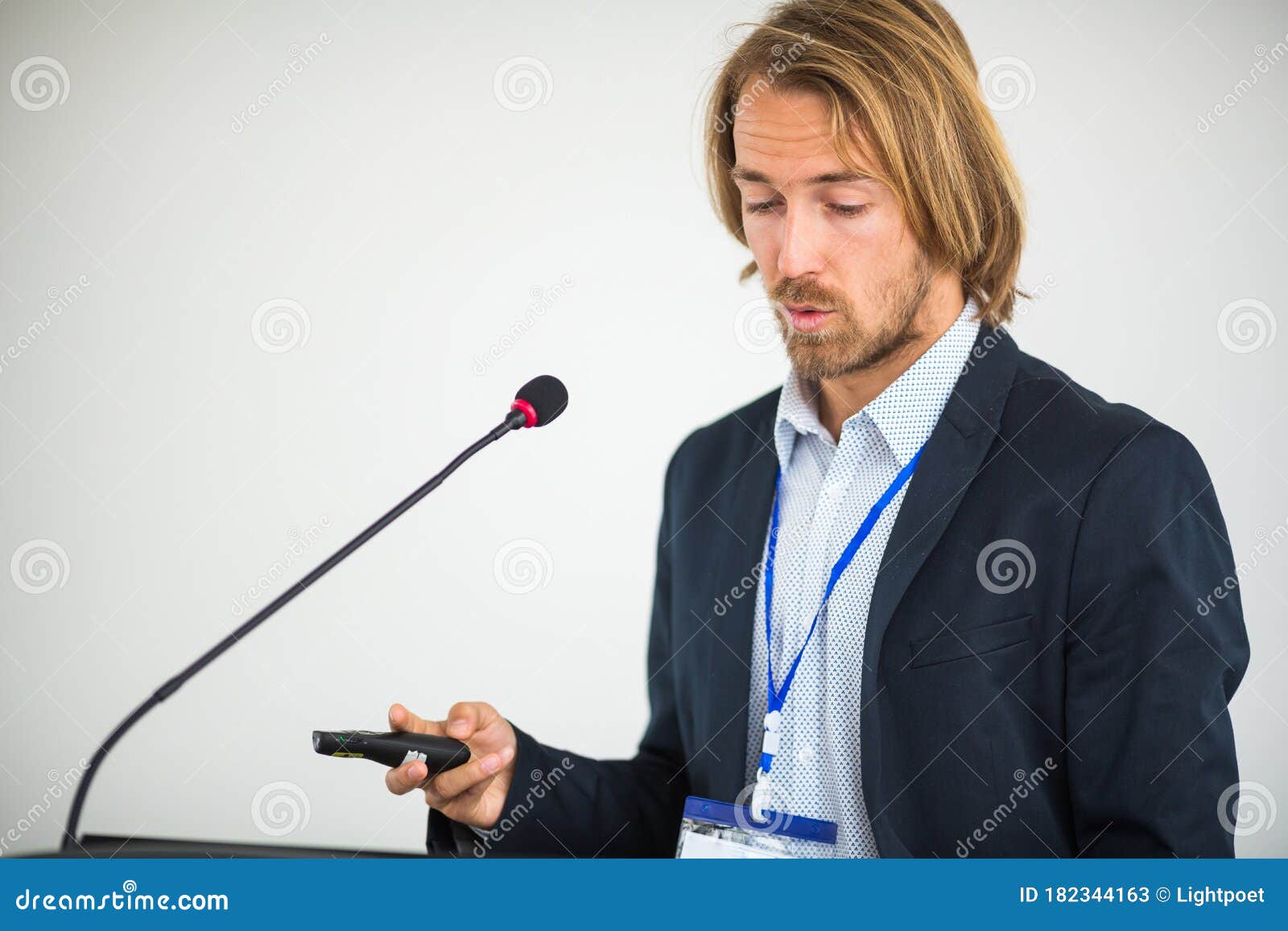 Handsome Young Man Giving a Speech Stock Image - Image of event, modern ...