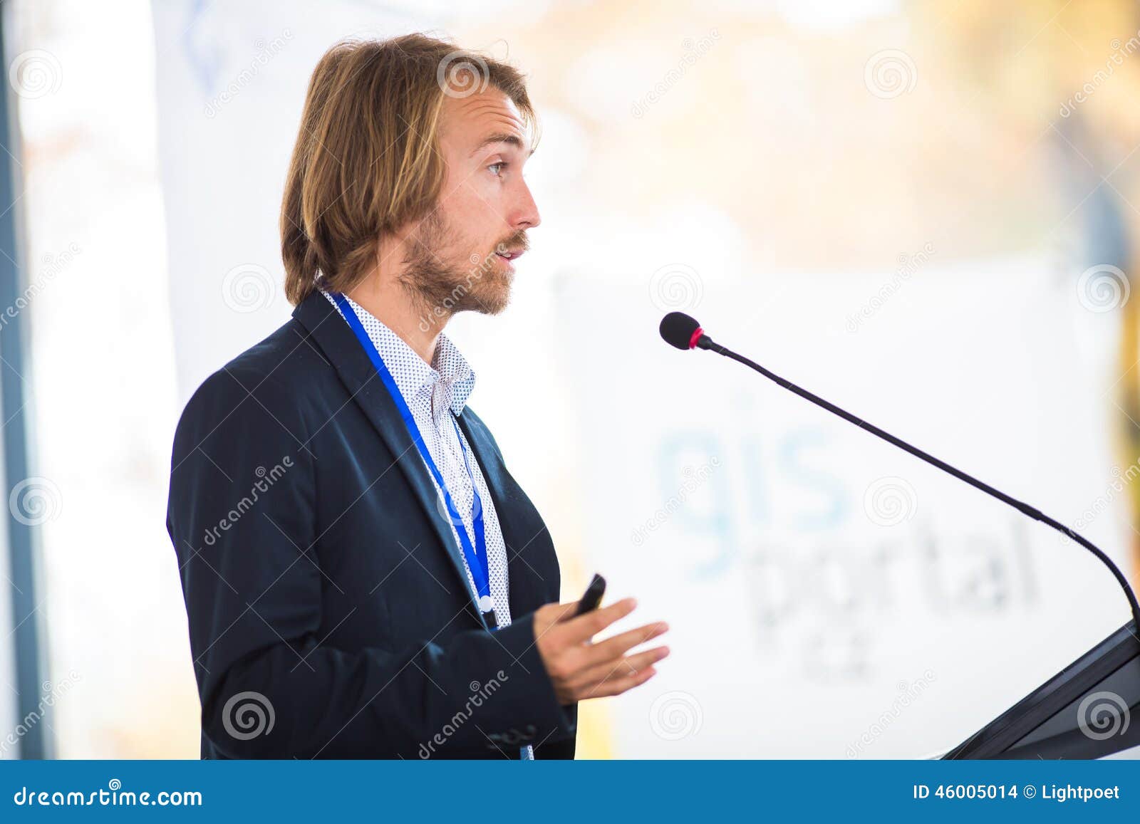 Handsome Young Man Giving a Speech Stock Photo - Image of coaching ...