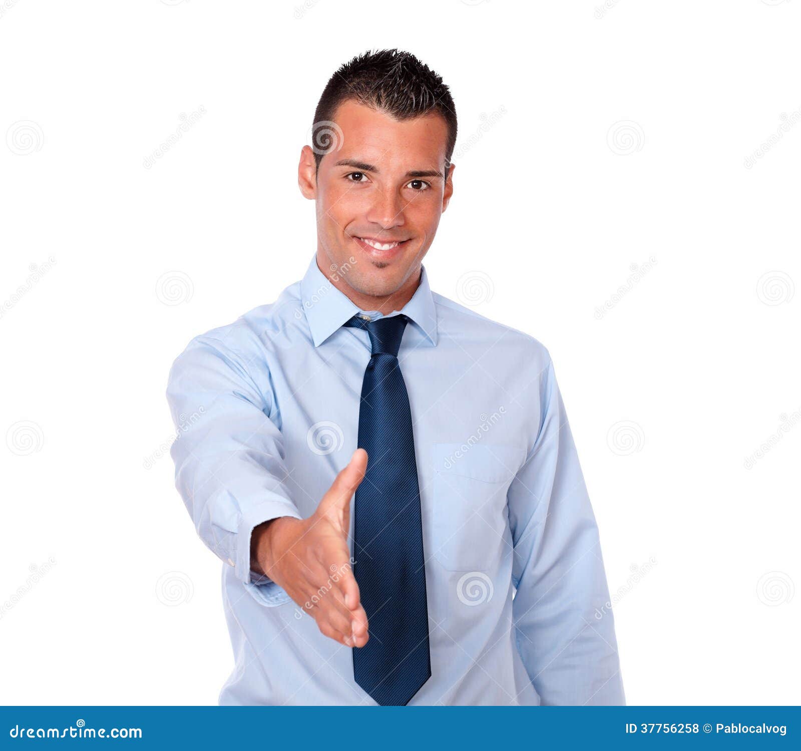 Handsome Young Man with Greeting Gesture Stock Photo - Image of ...