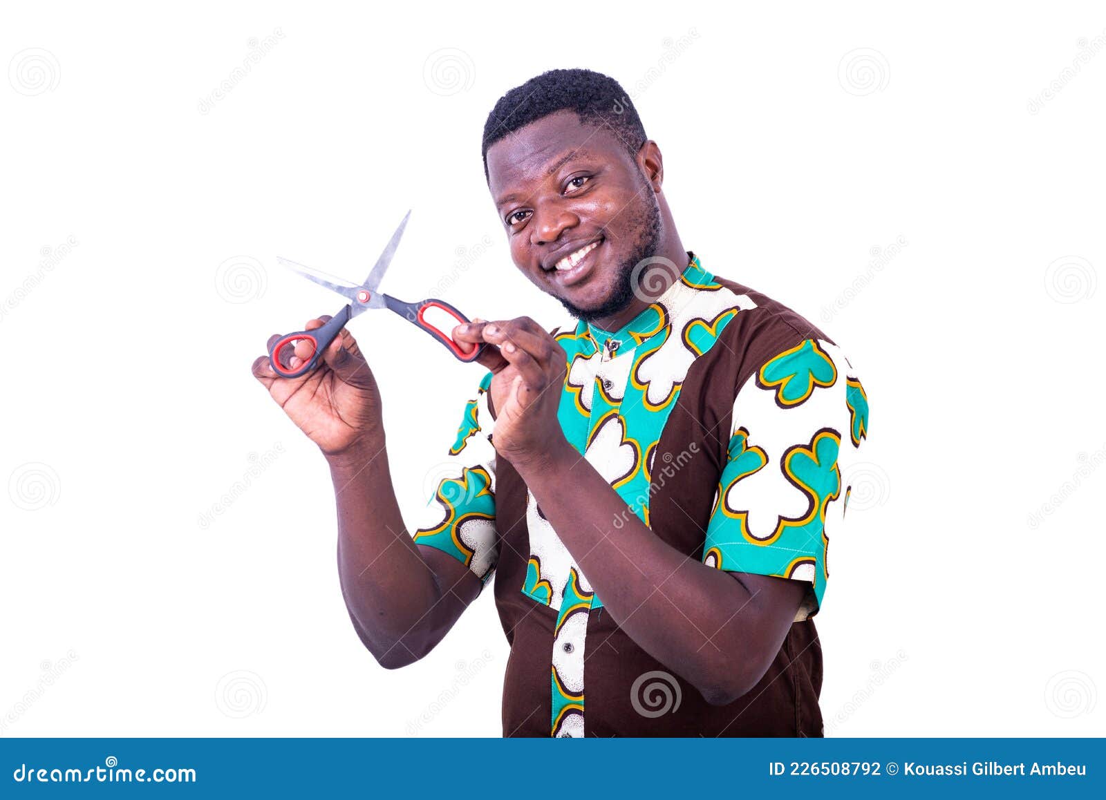 Handsome Young Man Holding a Pair of Scissors Stock Photo - Image of ...