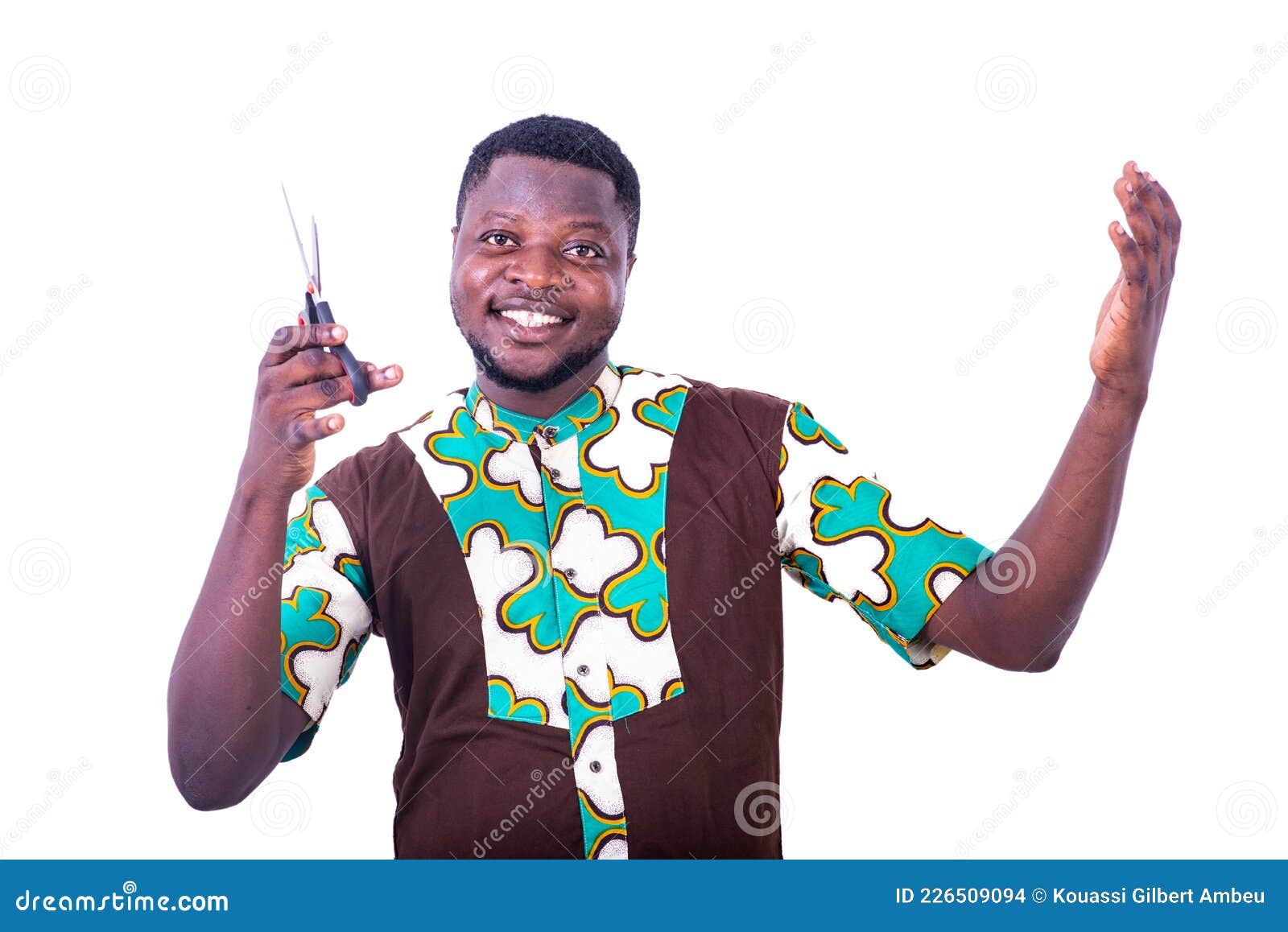 Handsome Young Man Holding a Pair of Scissors Stock Photo - Image of ...