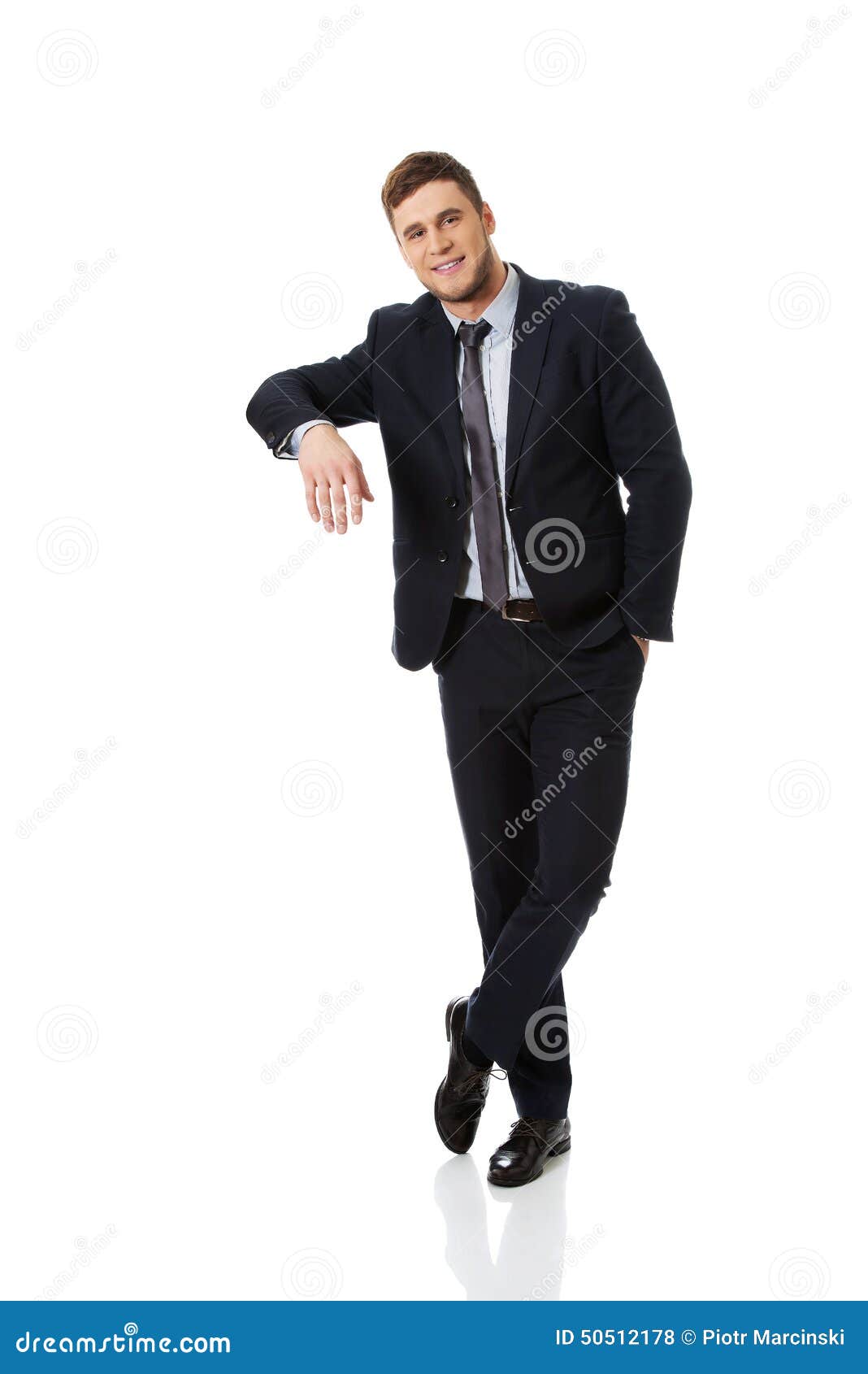 Handsome Young Man Leaning on Something. Stock Photo - Image of ...