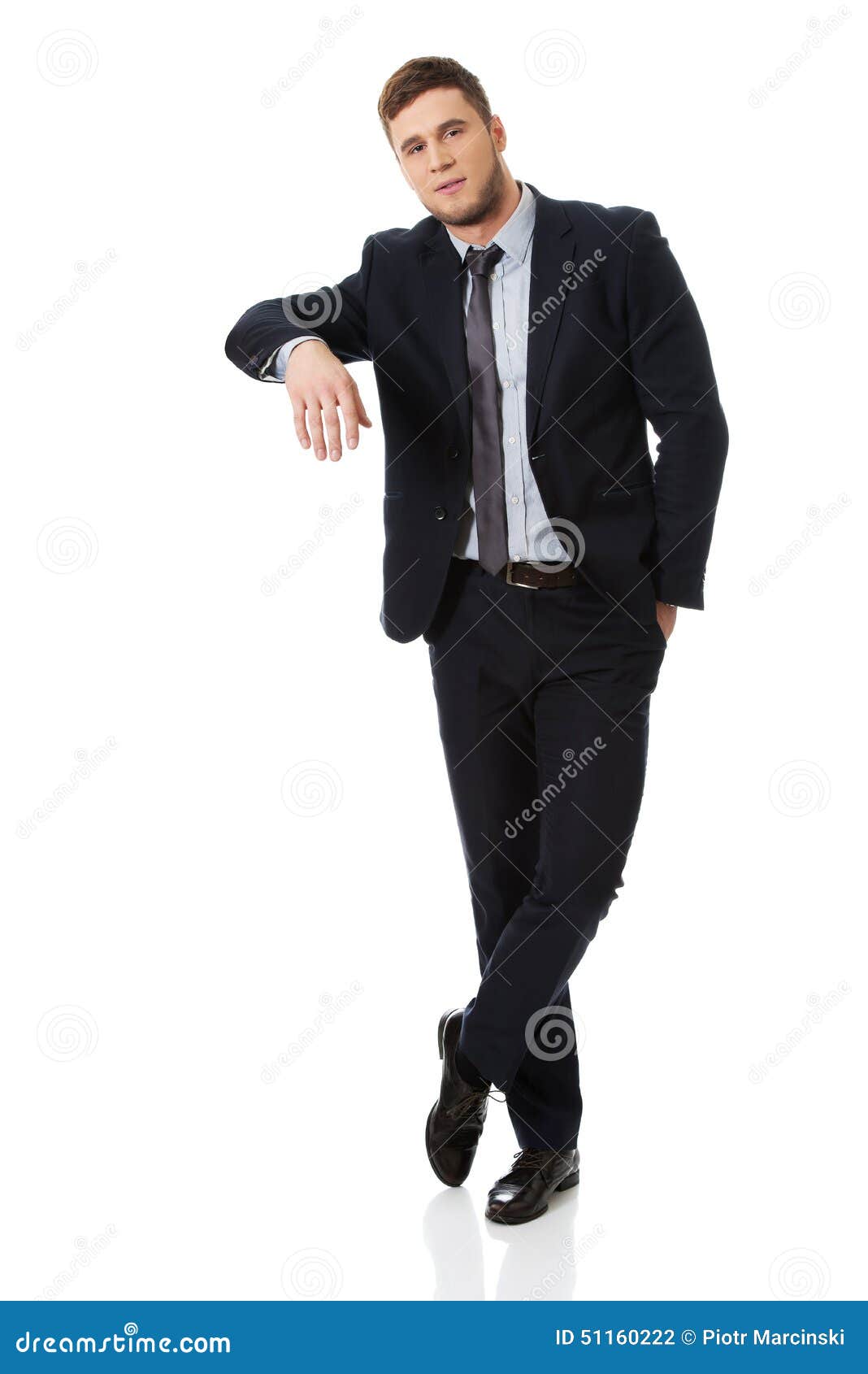 Handsome Young Man Leaning on Something. Stock Photo - Image of male ...