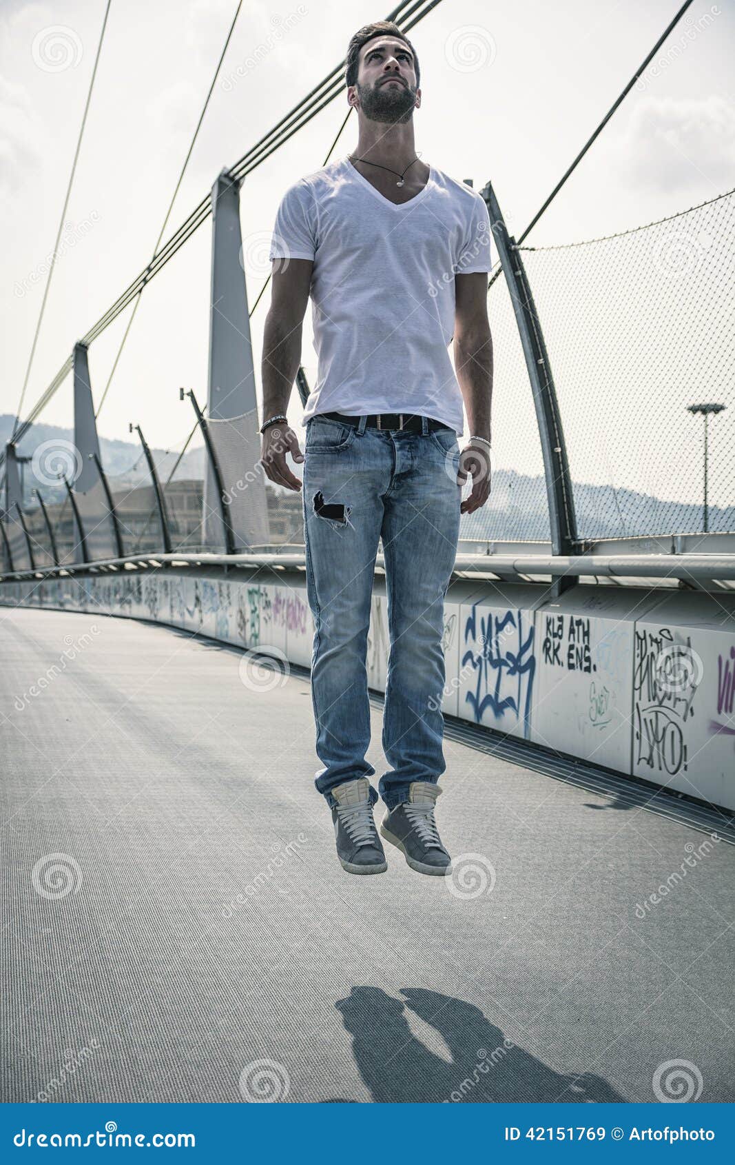 Handsome young man stock image. Image of levitating, positive - 42151769