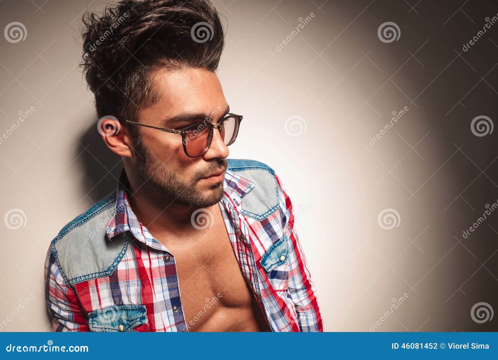 Handsome Young Man Looking Away from the Camera. Stock Photo - Image of ...