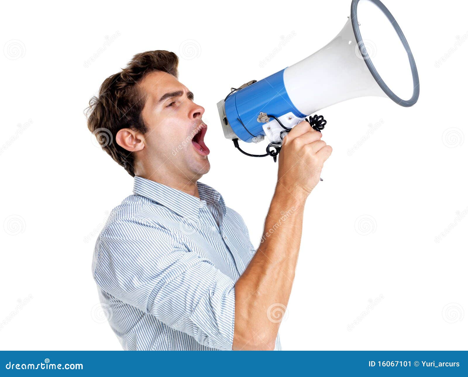 Handsome Young Man Making Announcement Stock Image - Image of handsome ...