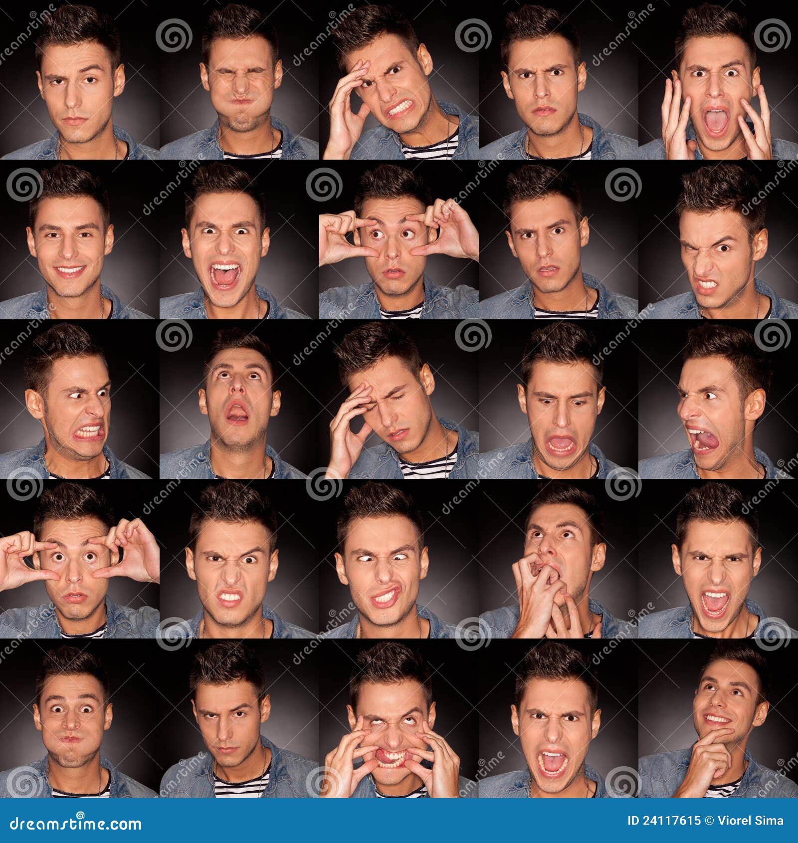 Handsome Young Man Making Faces Stock Image - Image of happiness ...