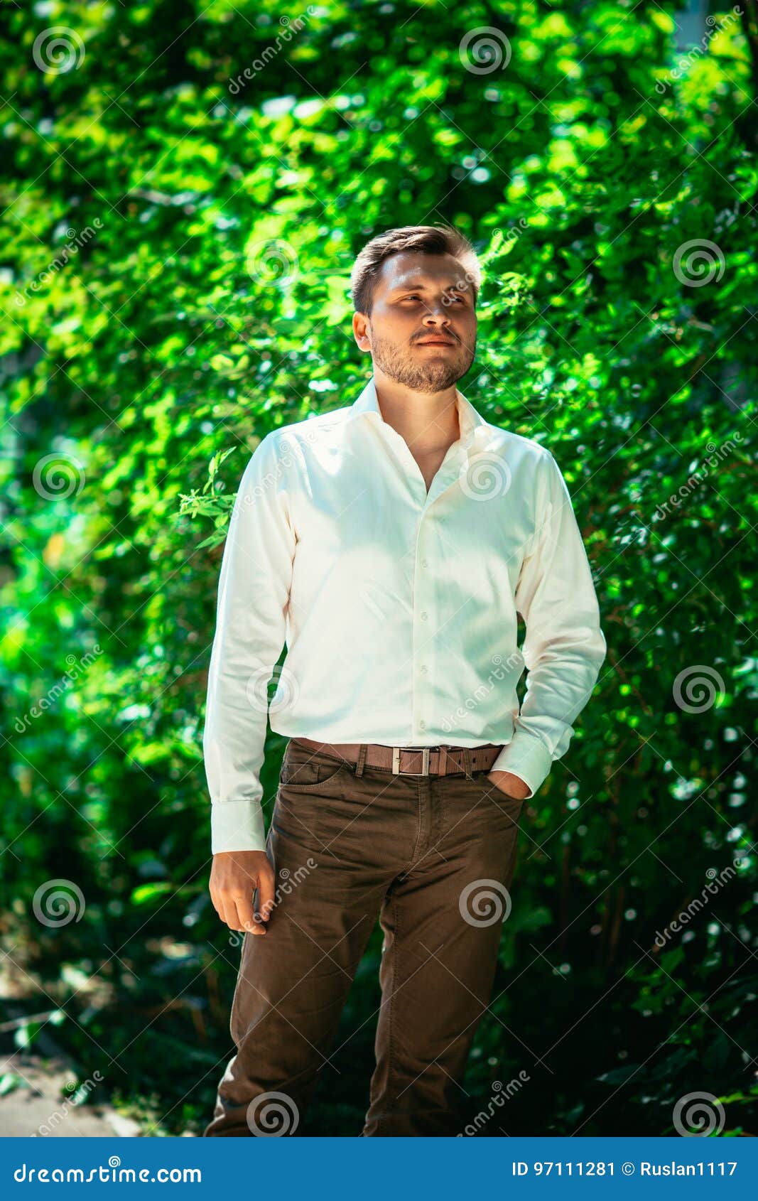 Handsome Young Man on Nature Background Stock Image - Image of natural ...
