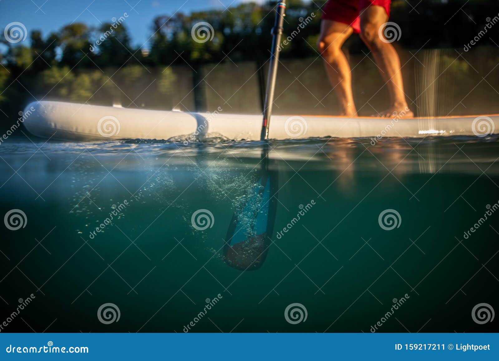 Handsome Young Man on a Paddle Board Stock Image - Image of paddle ...