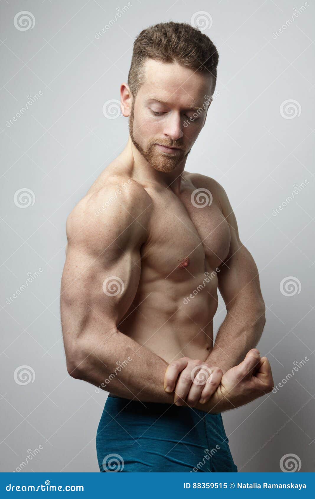 Handsome Young Man with Perfect Muscule Body Posing. Stock Image ...