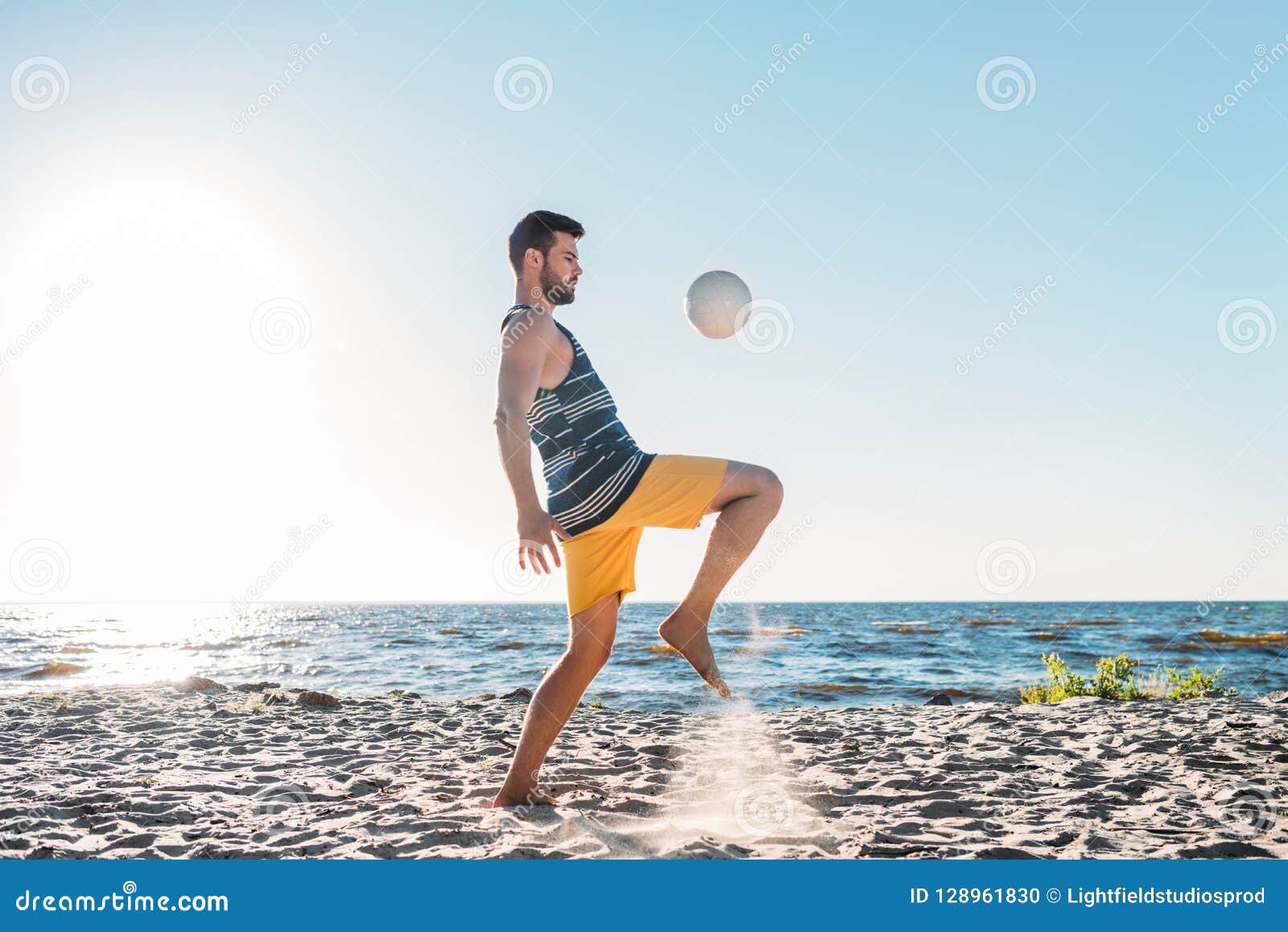 Handsome Young Man Playing with Ball Stock Photo - Image of sport ...