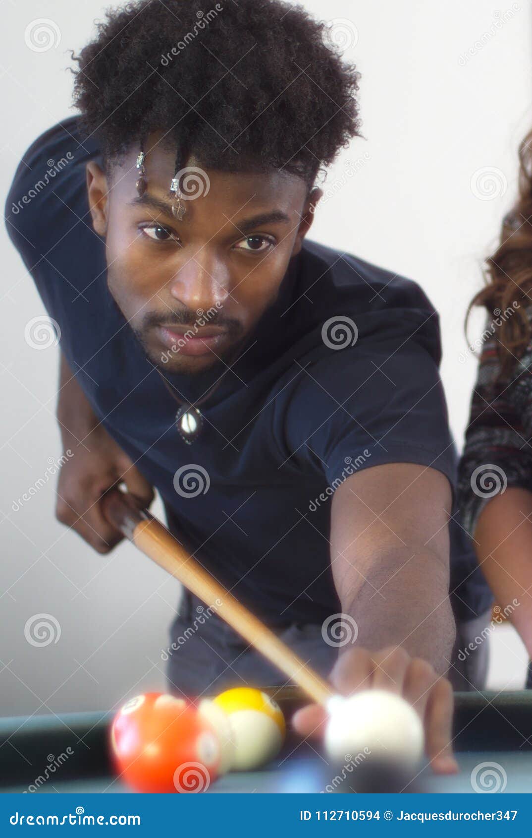 Handsome Young Man Playing Billiard Snooker Pool Stock Photo - Image of ...