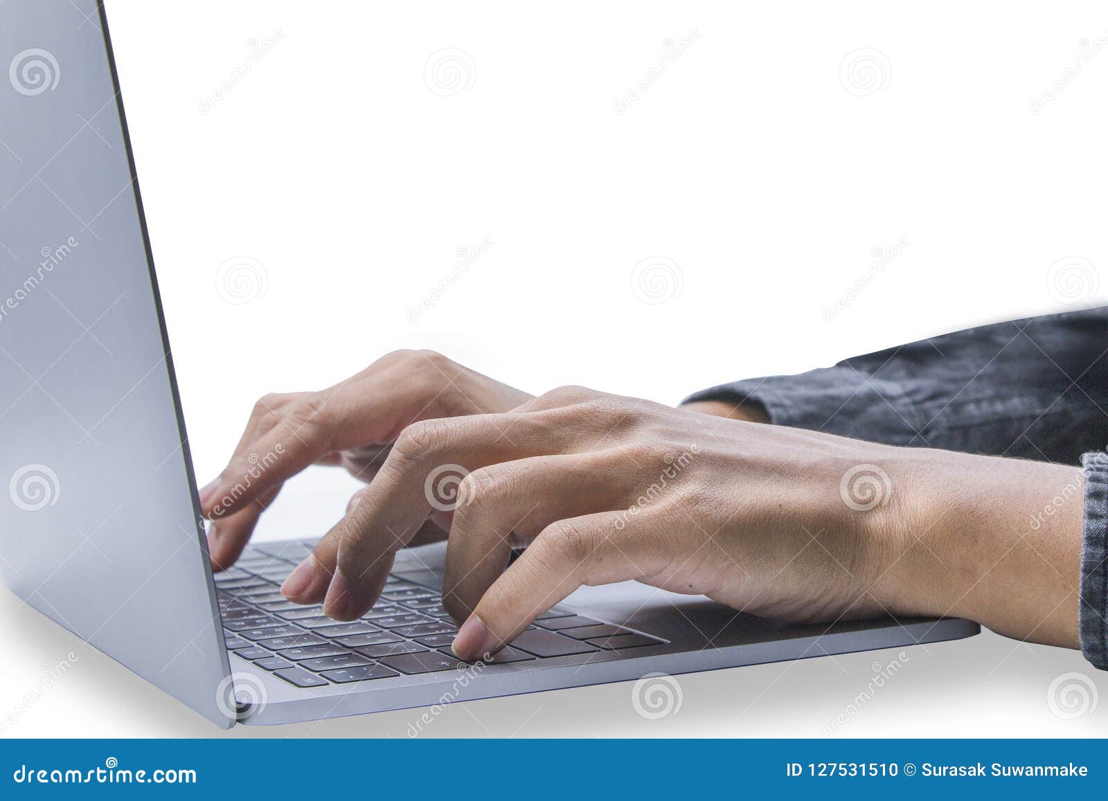 Handsome Young Man Playing Computer. or Printing Financial and Business ...