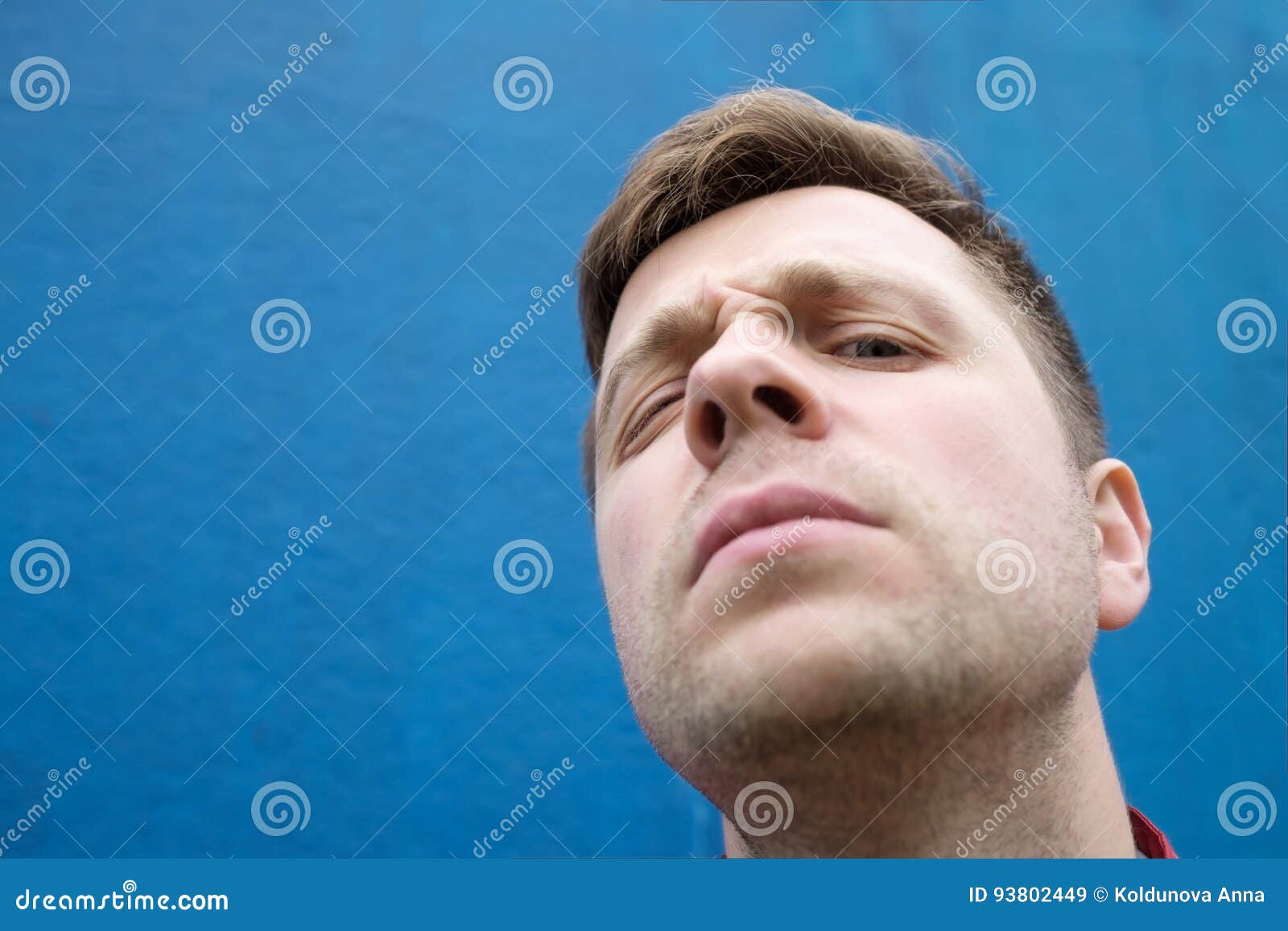 Handsome Young Man Portrait Looking Down Stock Image - Image of care ...