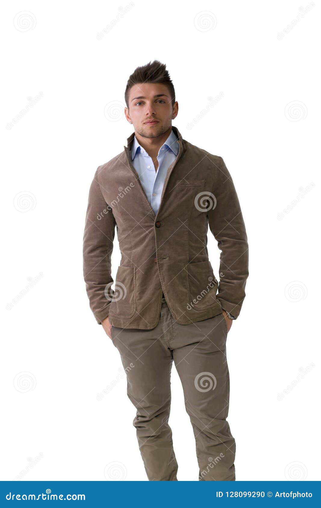 Handsome Young Man Portrait, Standing Isolated on White Stock Photo ... Handsome Young Man Portrait, Standing Isolated on White Stock Photo ...