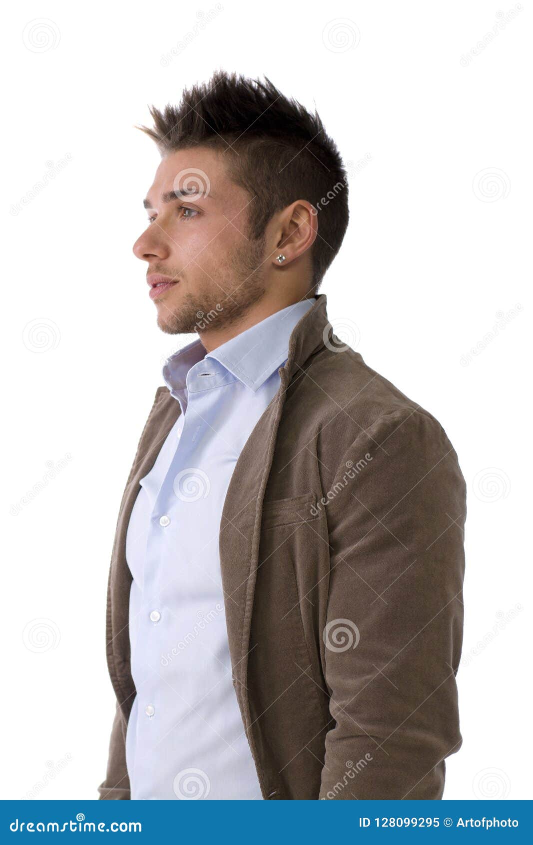 Handsome Young Man Portrait, Standing Isolated on White Stock Image ... Handsome Young Man Portrait, Standing Isolated on White Stock Image ...