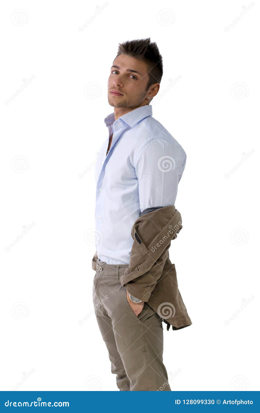 Handsome Young Man Portrait, Standing Isolated on White Stock Photo ... Handsome Young Man Portrait, Standing Isolated on White Stock Photo ...