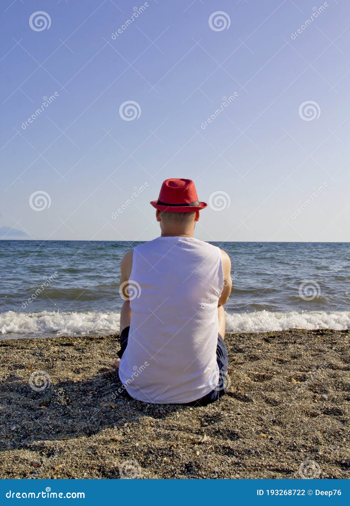 Young Man in Red Hat on the Beach Stock Photo - Image of travel, young ...