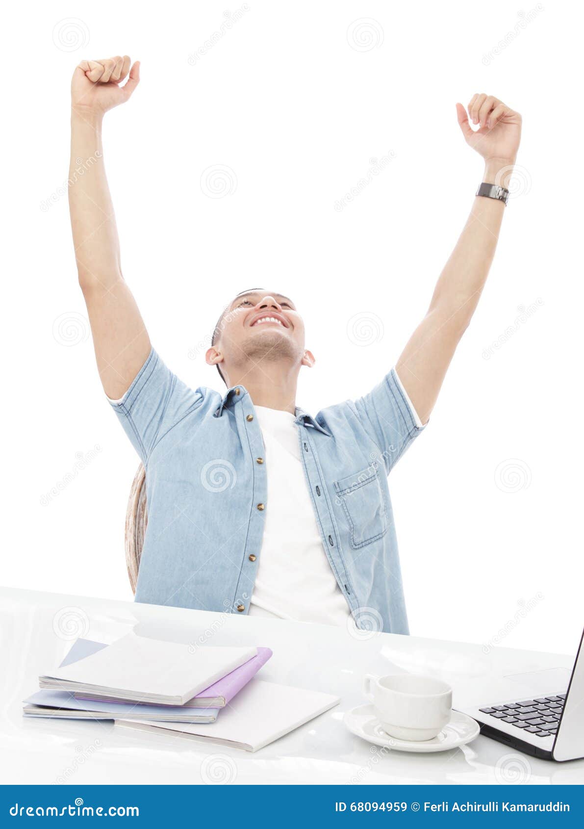 Handsome Young Man Relaxing after Study Hard Stock Image - Image of ...