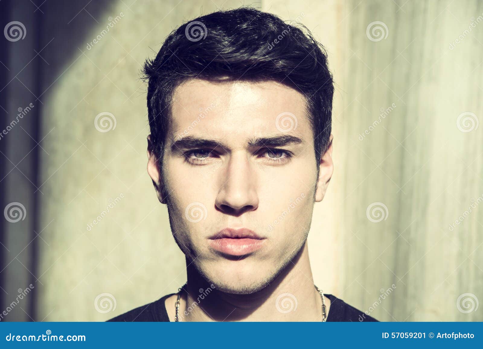 Handsome Young Man S Headshot, Indoor, Lit by Stock Image - Image of ...