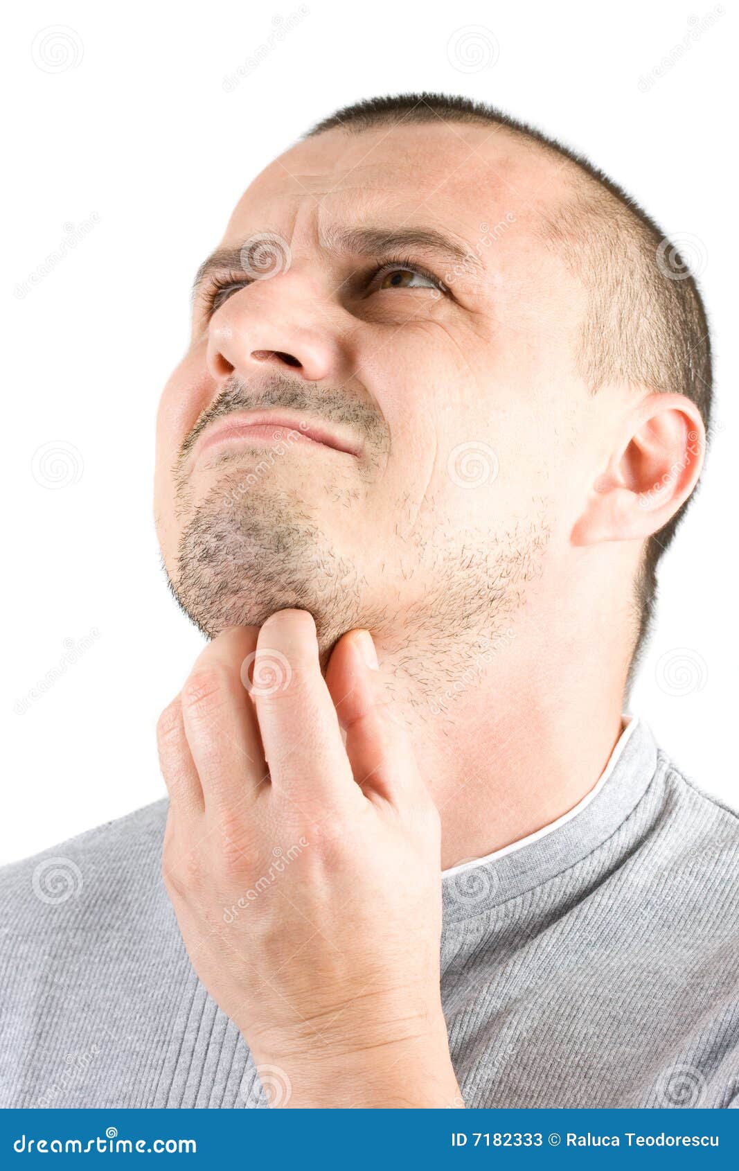 Handsome Young Man Scratching His Beard Stock Image - Image of funny ...