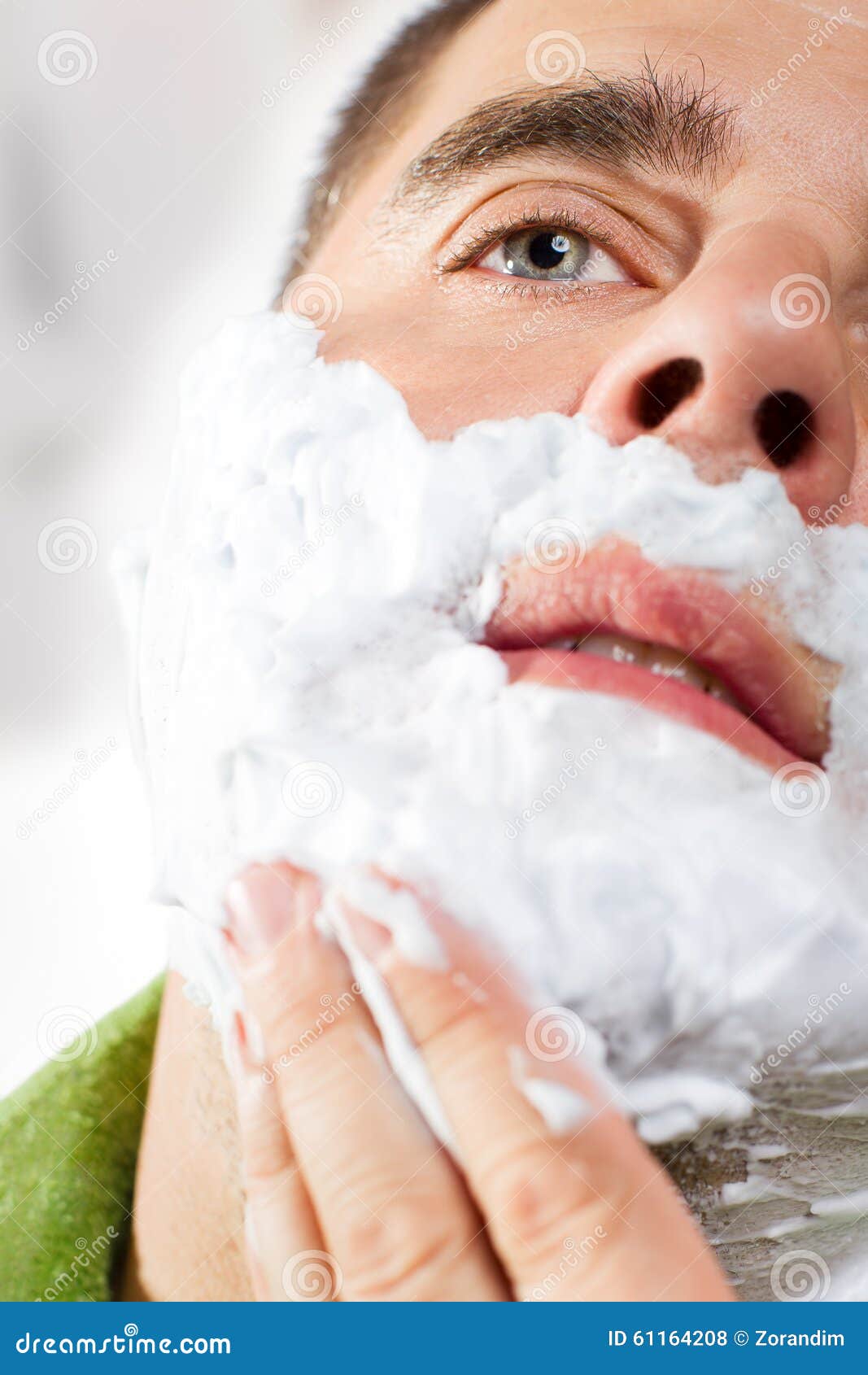 Handsome Young Man is Shaving His Face Stock Photo - Image of shave ...