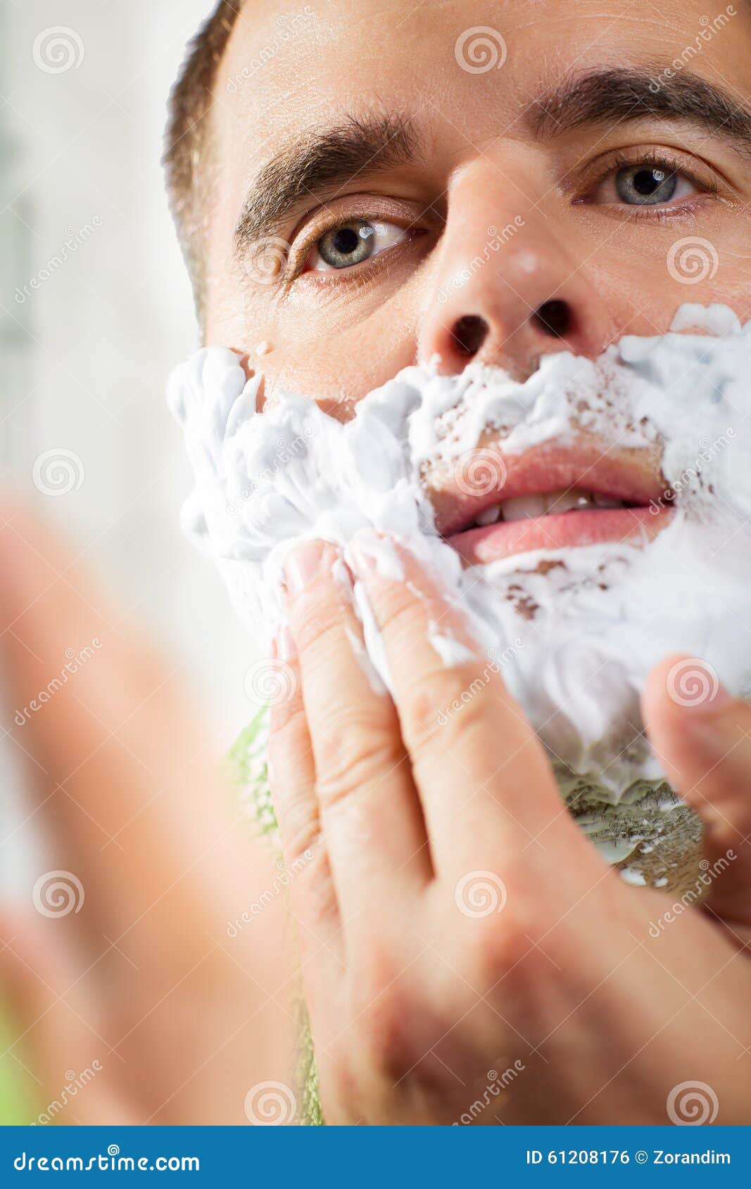 Handsome Young Man is Shaving His Face Stock Photo - Image of clean ...