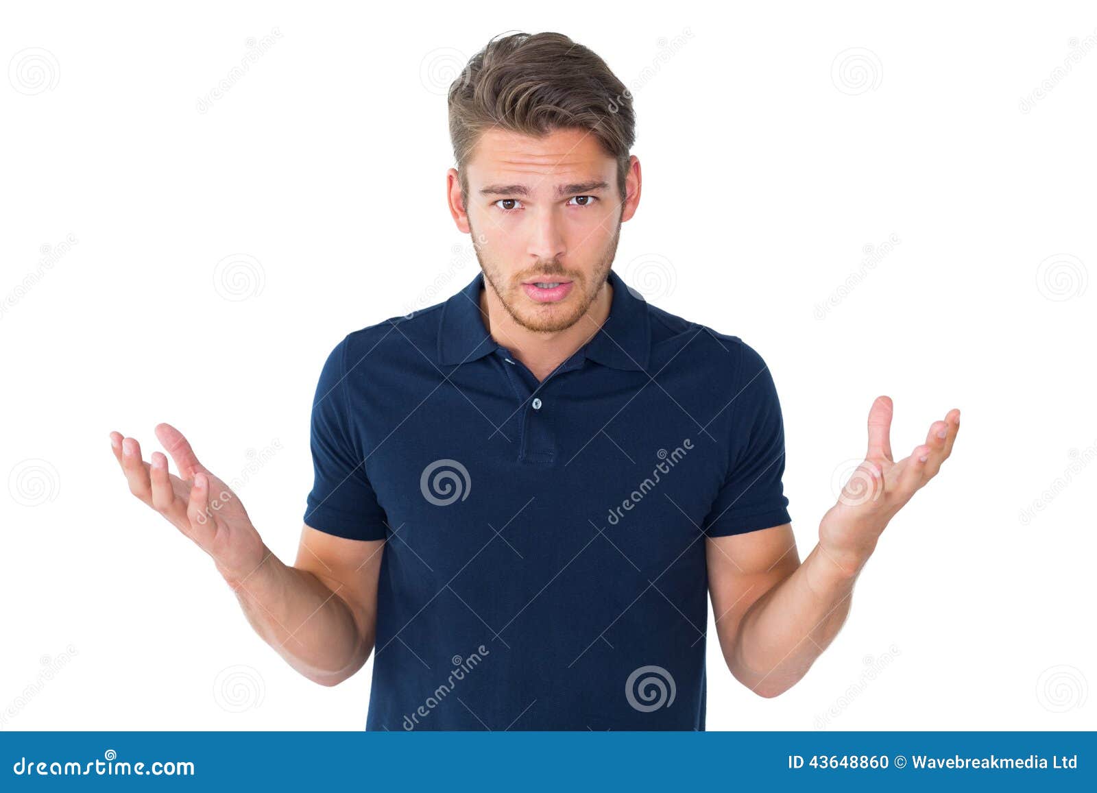 Handsome Young Man Shrugging Shoulders Stock Photo - Image of caucasian ...