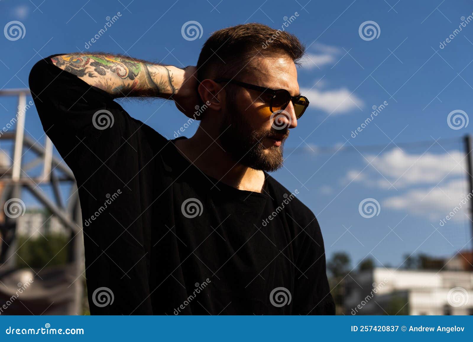 A Handsome Young Man Standing Outside Stock Image - Image of caucasian ...