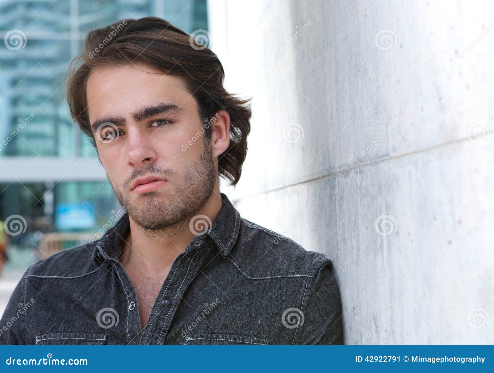 Handsome Young Man Standing Outside Stock Image - Image of city ...