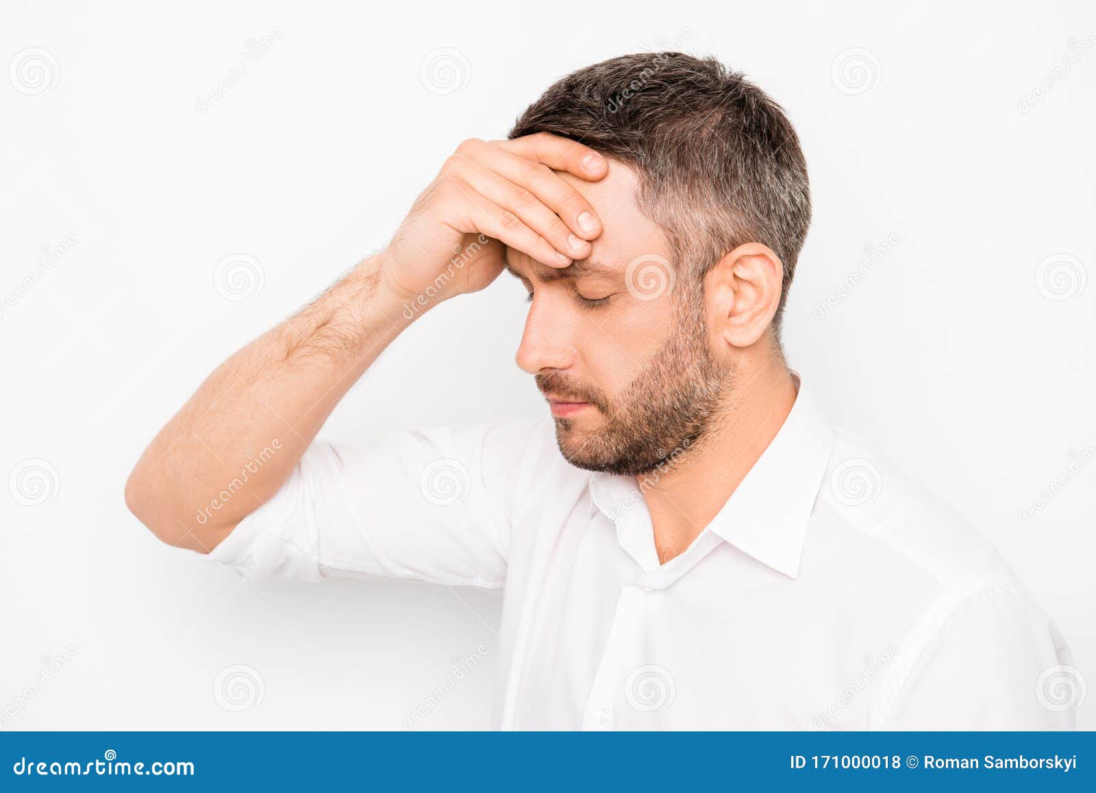 Handsome Young Man Suffering of Strong Headache Stock Photo - Image of ...