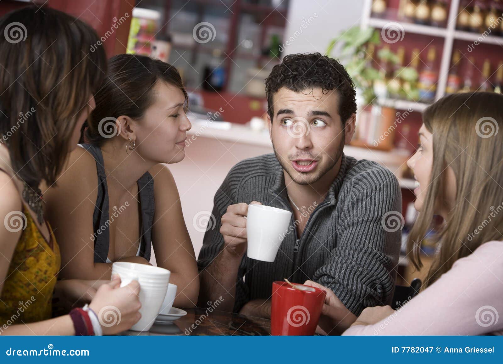 Handsome Young Man Surrounded by Women Stock Image - Image of ...