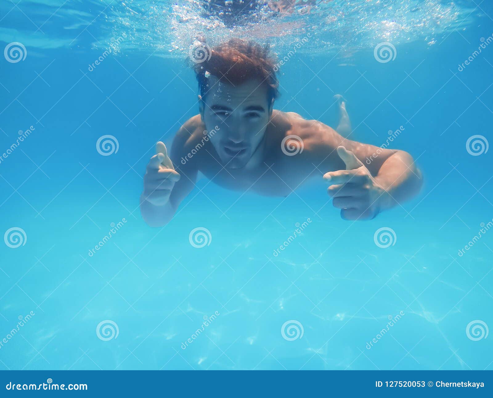 Handsome Young Man Swimming in Pool Stock Image - Image of relaxing ...