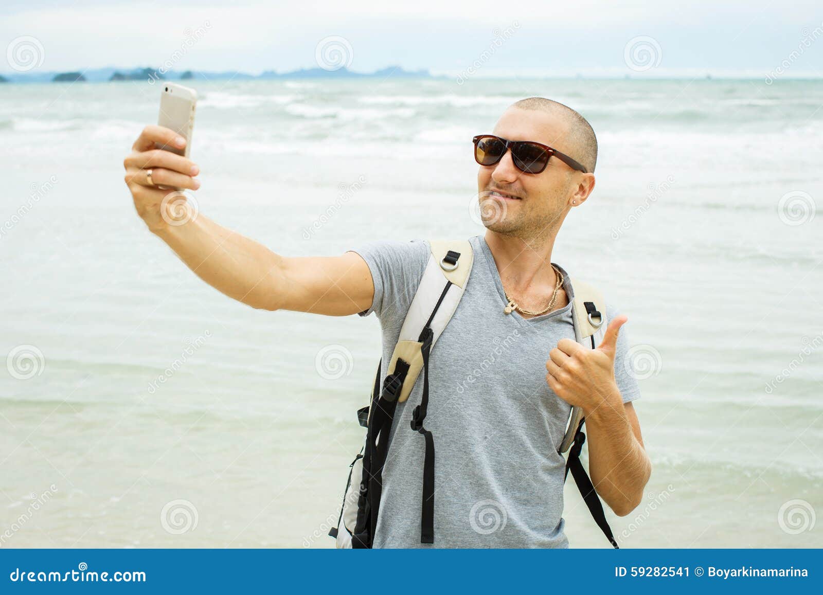 Handsome Young Man Taking Selfie with Cell Phone Stock Image - Image of ...