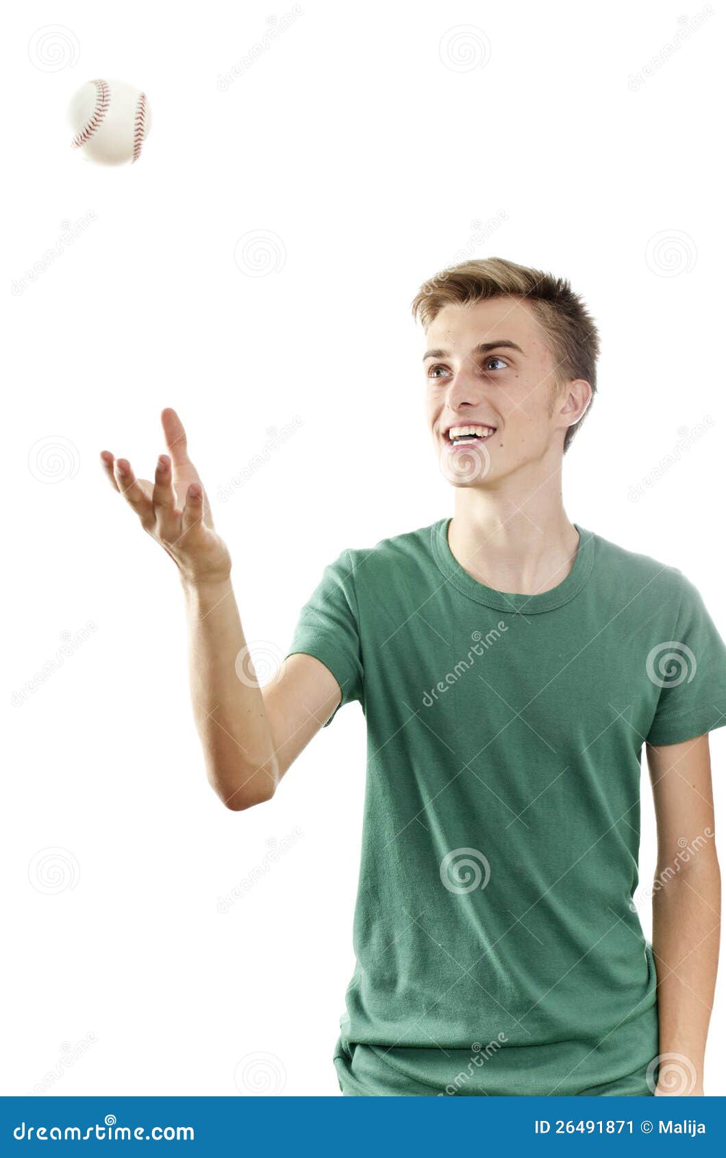 Handsome Young Man Throwing a Ball Stock Image - Image of caucasian ...