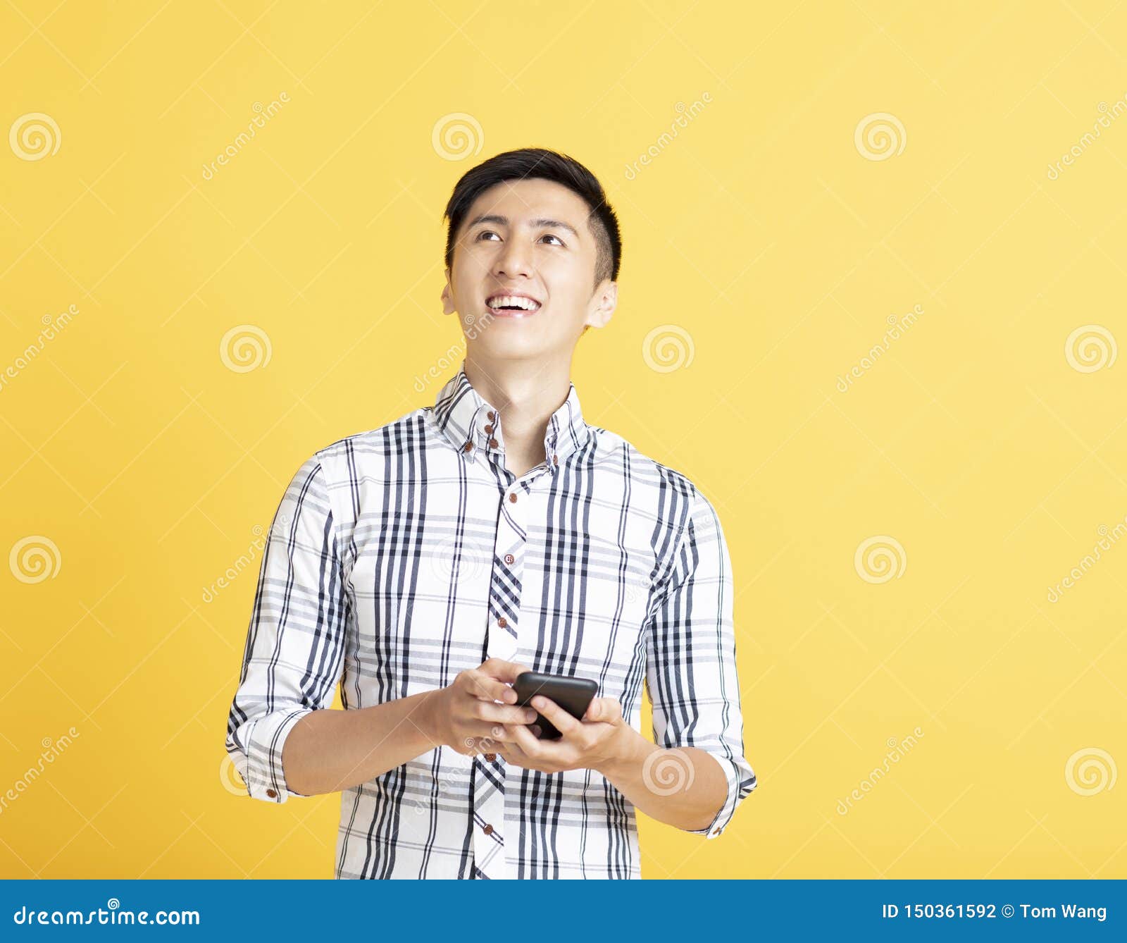 Handsome Young Man Using Smart Phone Stock Photo - Image of face ...