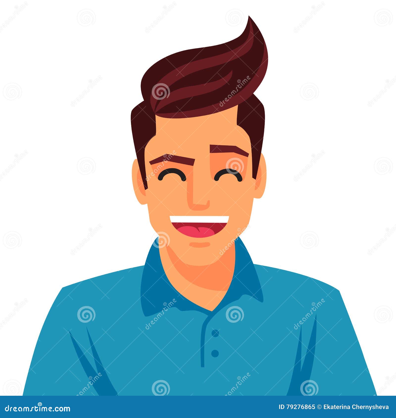 Handsome young man. Vector stock vector. Illustration of white - 79276865