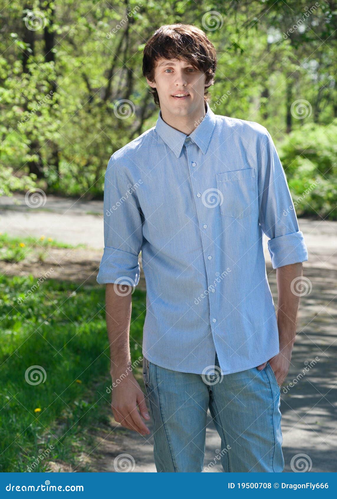 Handsome Young Man Walking In Park Royalty Free Stock Photos - Image ...