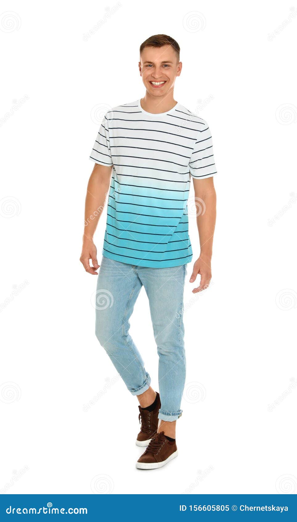 Handsome Young Man Walking on White Stock Image - Image of portrait ...