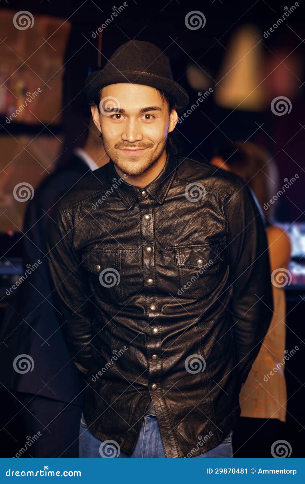 Handsome Man Wearing Hat Smiling for the Camera Stock Image - Image of ...