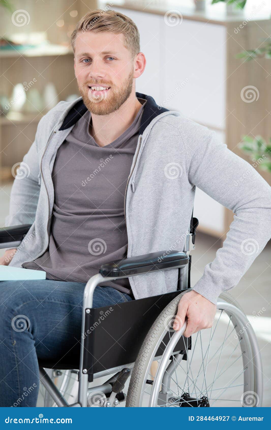 Handsome Young Man in Wheelchair Isolated Stock Image - Image of ...