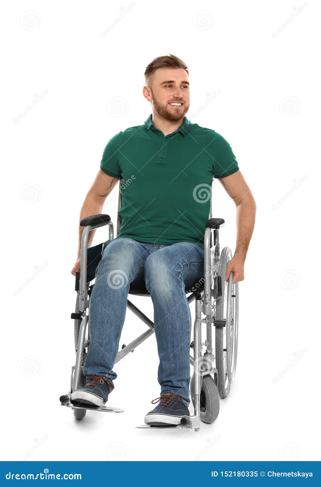 Handsome Young Man in Wheelchair Isolated Stock Image - Image of ...
