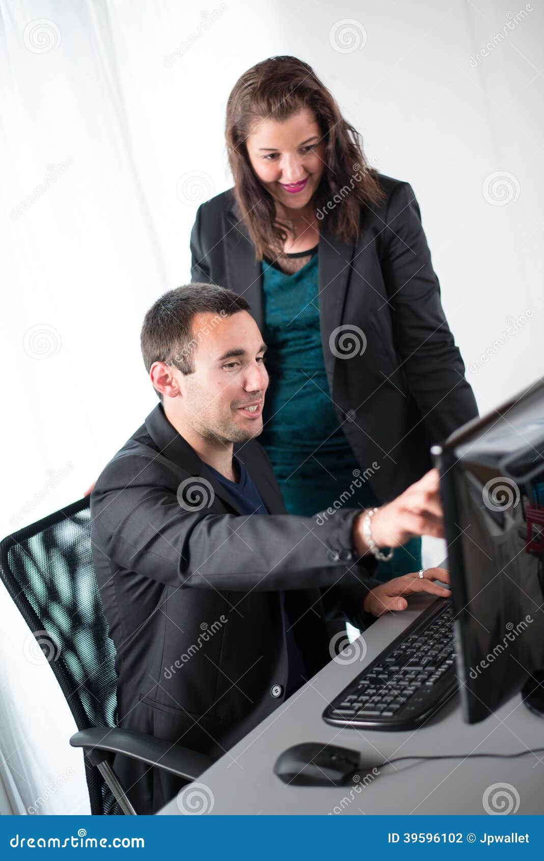 Handsome Young Manager with Her Assistant Stock Photo - Image of office ...