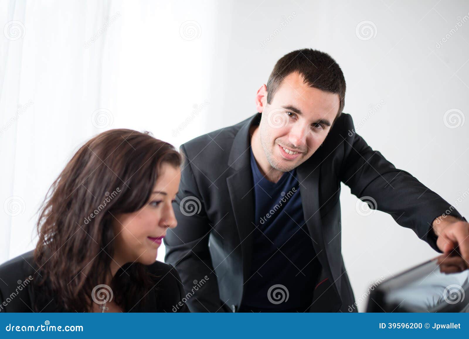 Handsome Young Manager with Her Assistant Stock Photo - Image of ...
