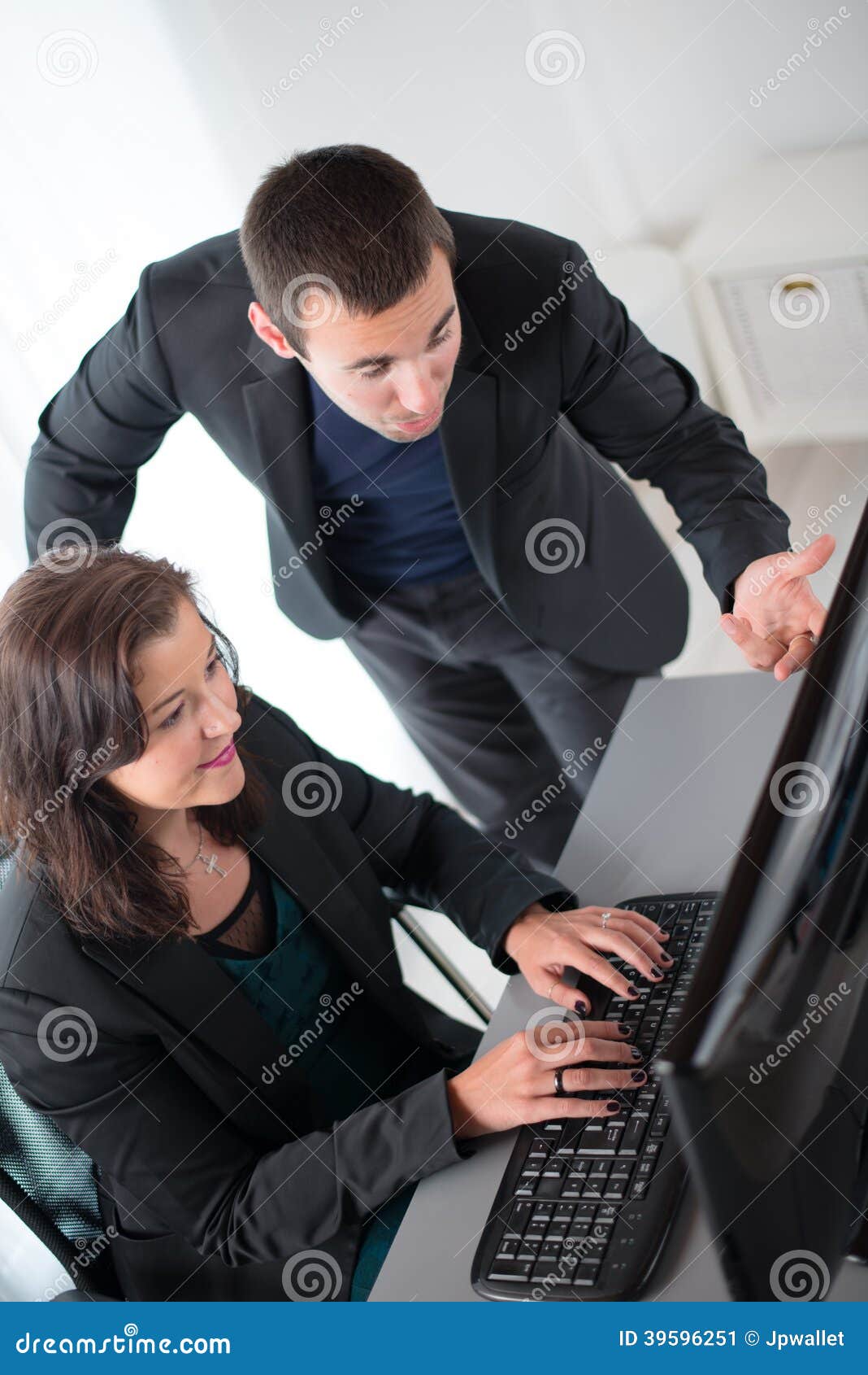 Handsome Young Manager with Her Assistant Stock Image - Image of ...