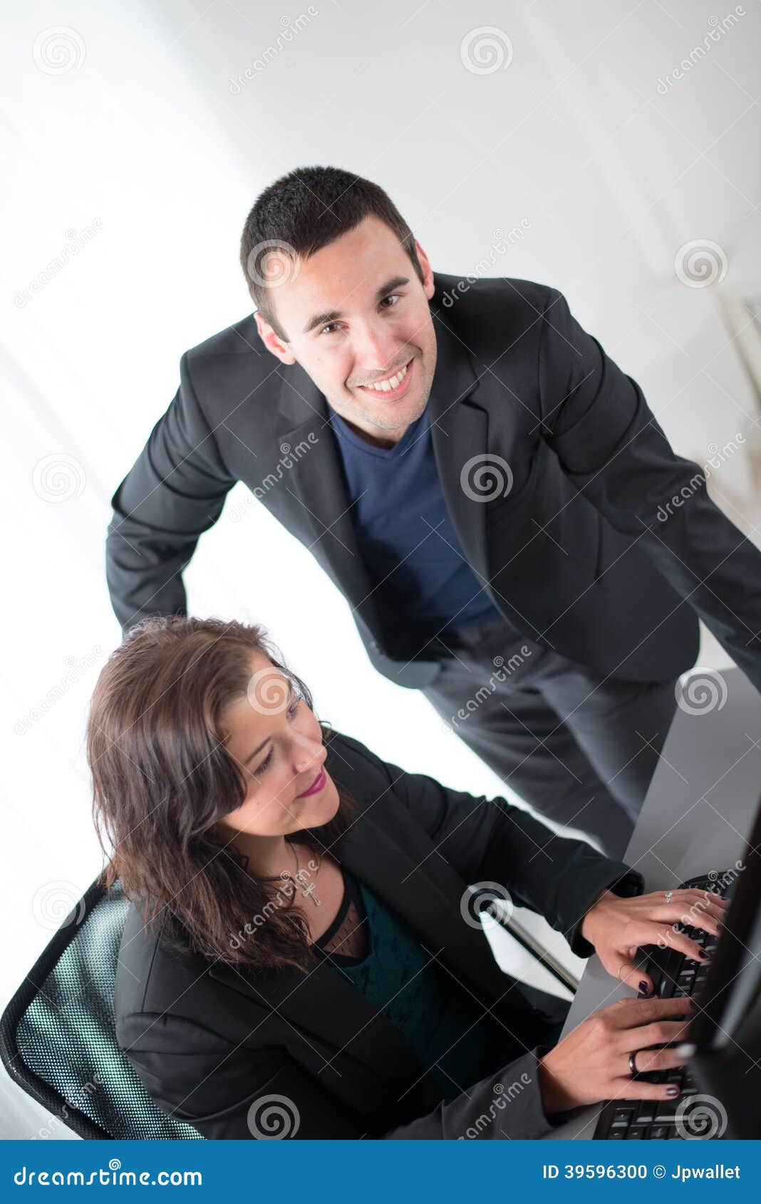 Handsome Young Manager with Her Assistant Stock Photo - Image of ...